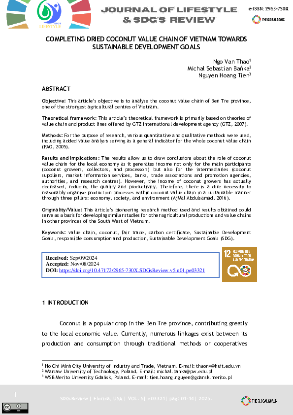 (PDF) COMPLETING DRIED COCONUT VALUE CHAIN OF VIETNAM TOWARDS ...