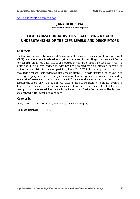 (PDF) Familiarization Activities – Achieving a Good Understanding of ...