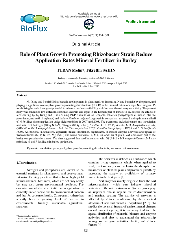 (PDF) Role of Plant Growth Promoting Rhizobacter Strain Reduce ...