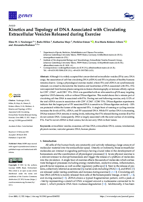 (PDF) Kinetics and Topology of DNA Associated with Circulating ...
