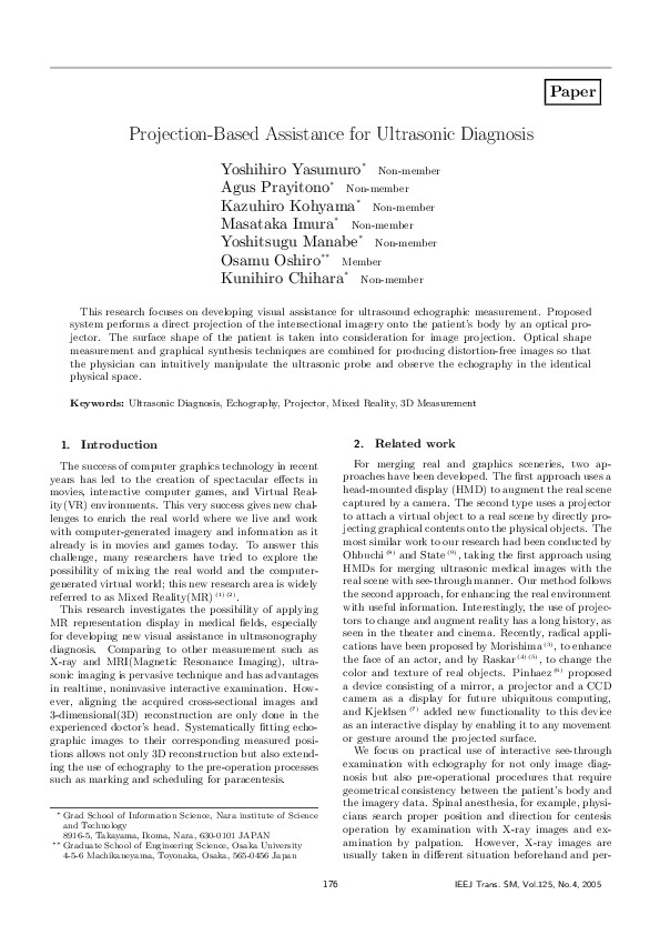 (PDF) Projection-Based Assistance for Ultrasonic Diagnosis