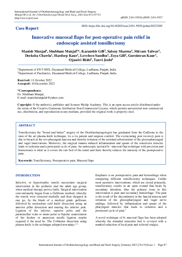 (PDF) Innovative mucosal flaps for post-operative pain relief in ...