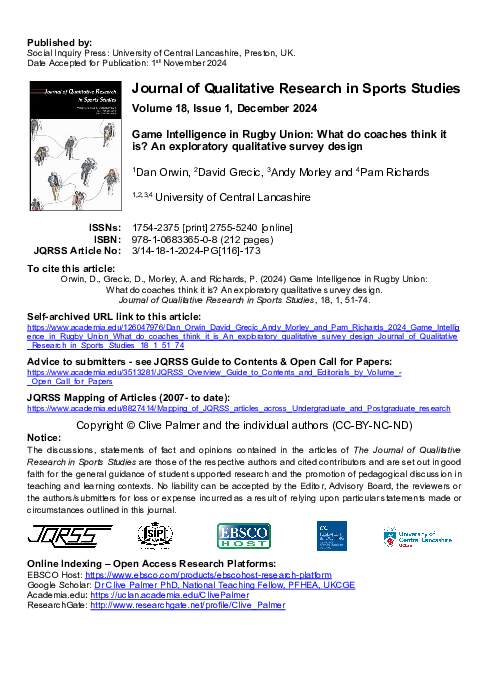 (PDF) Dan Orwin, David Grecic, Andy Morley and Pam Richards (2024) Game ...