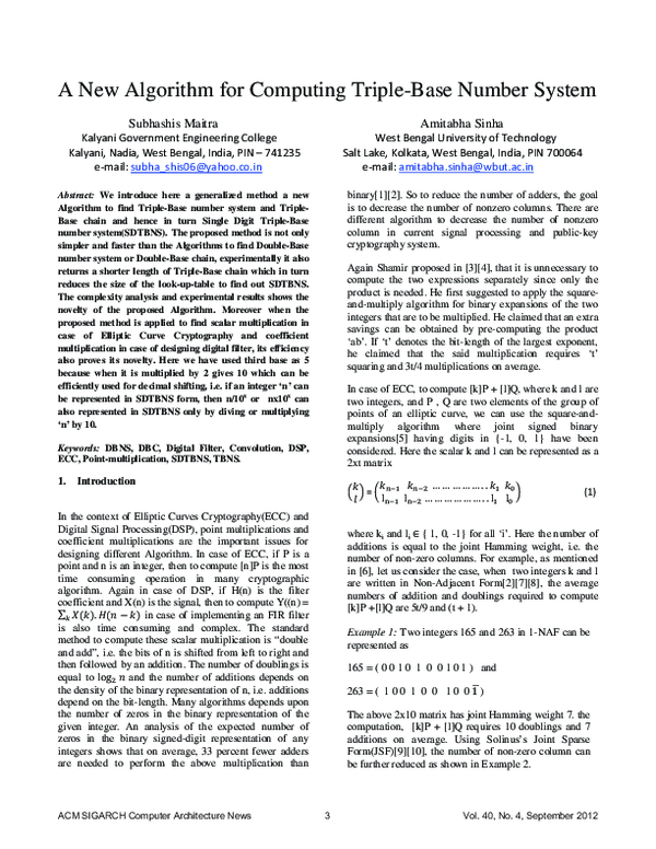 (PDF) Efficient Algorithm for Triple-Base System