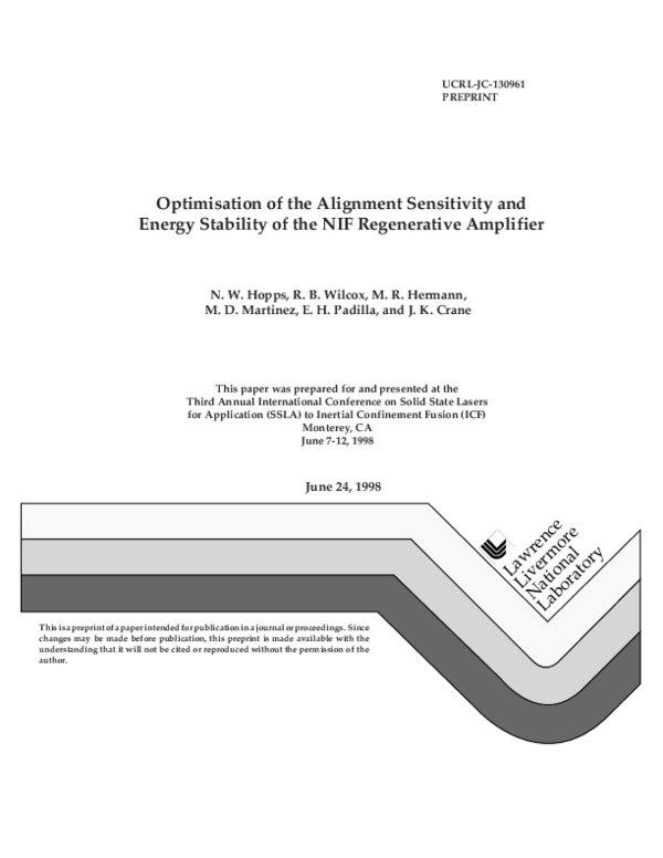 (PDF) Optimization of the alignment sensitivity and energy stability of ...