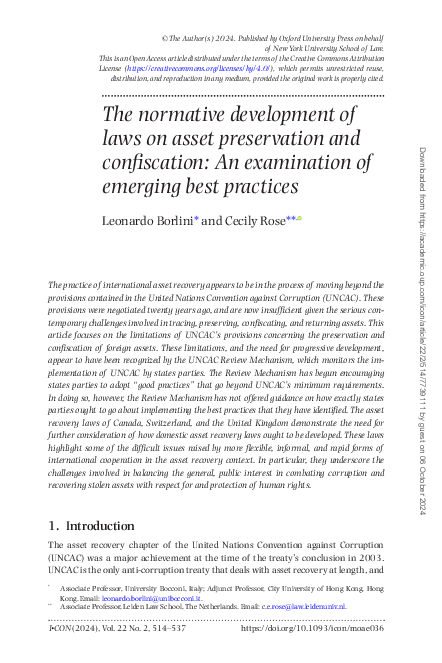 (PDF) The normative development of laws on asset preservation and ...