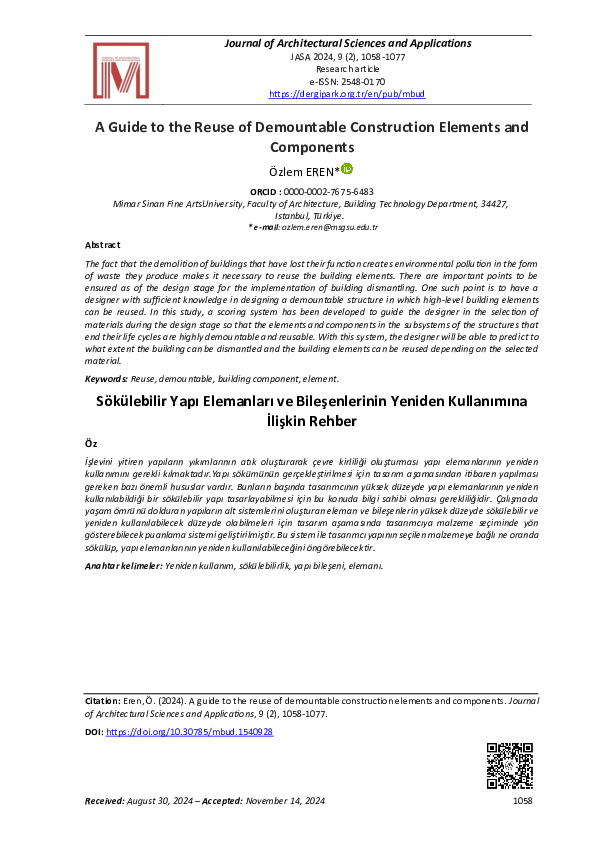 (PDF) A Guide to the Reuse of Demountable Construction Elements and Components