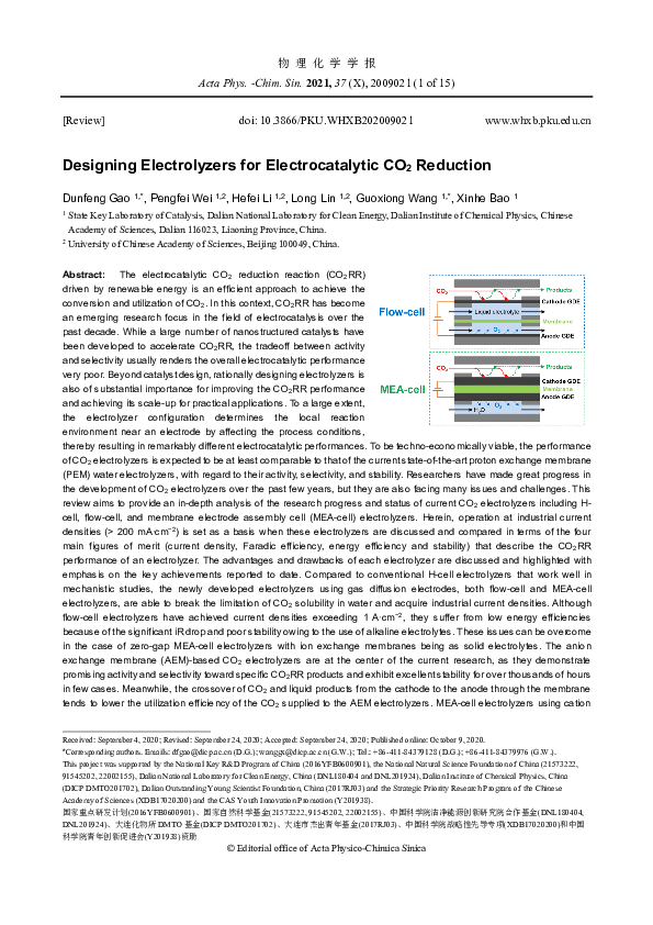 (PDF) Designing Electrolyzers for Electrocatalytic CO 2 Reduction