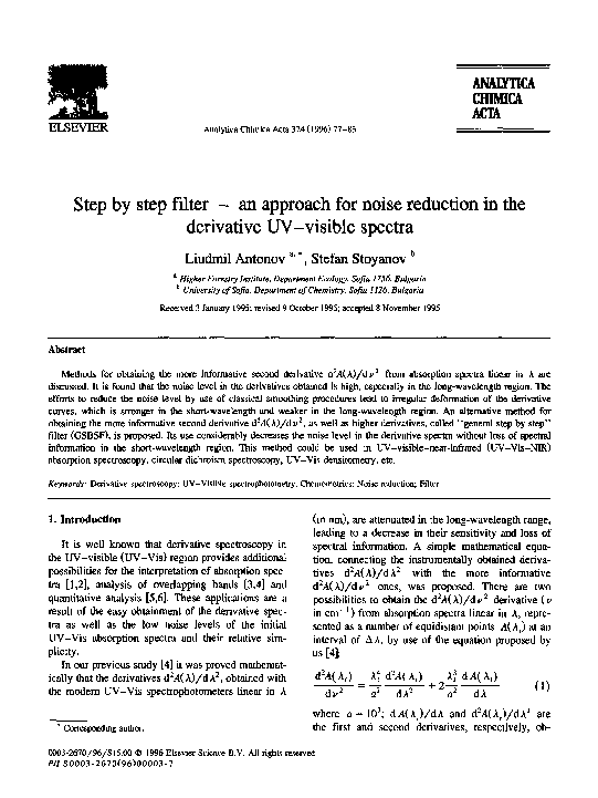 (PDF) Step by step filter — an approach for noise reduction in the ...