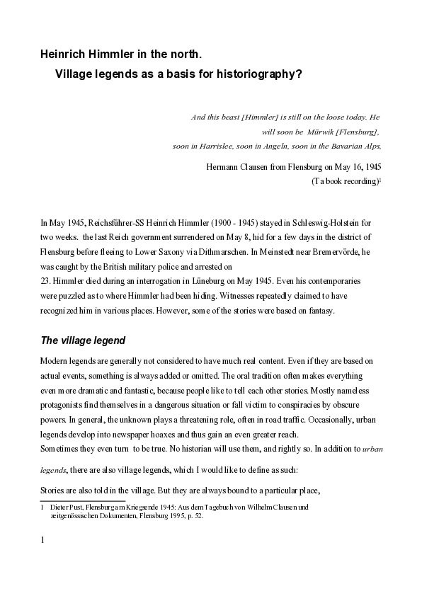 (PDF) Heinrich Himmler in May 1945 in northern Germany