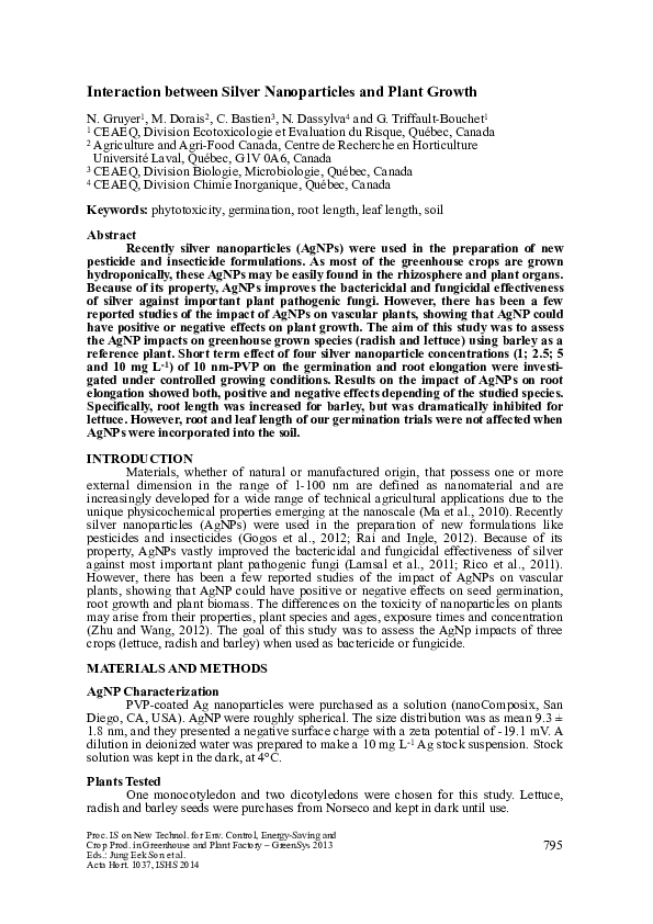 (PDF) Interaction between Silver Nanoparticles and Two Dehydrogenases: Role of Thiol Groups