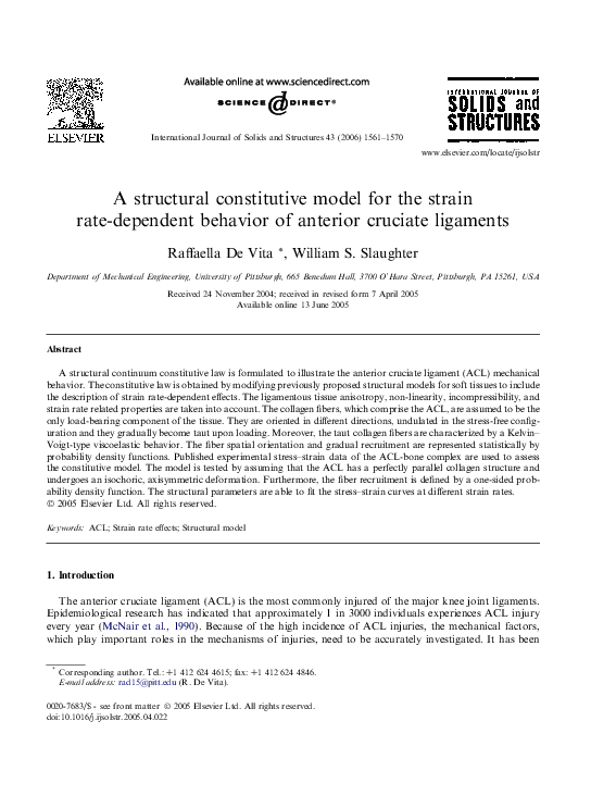 (PDF) A structural constitutive model for the strain rate-dependent behavior of anterior ...