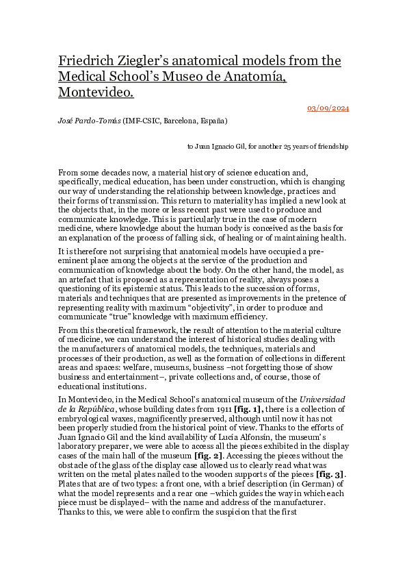 (PDF) (2024) Ziegler's anatomical models in Montevideo