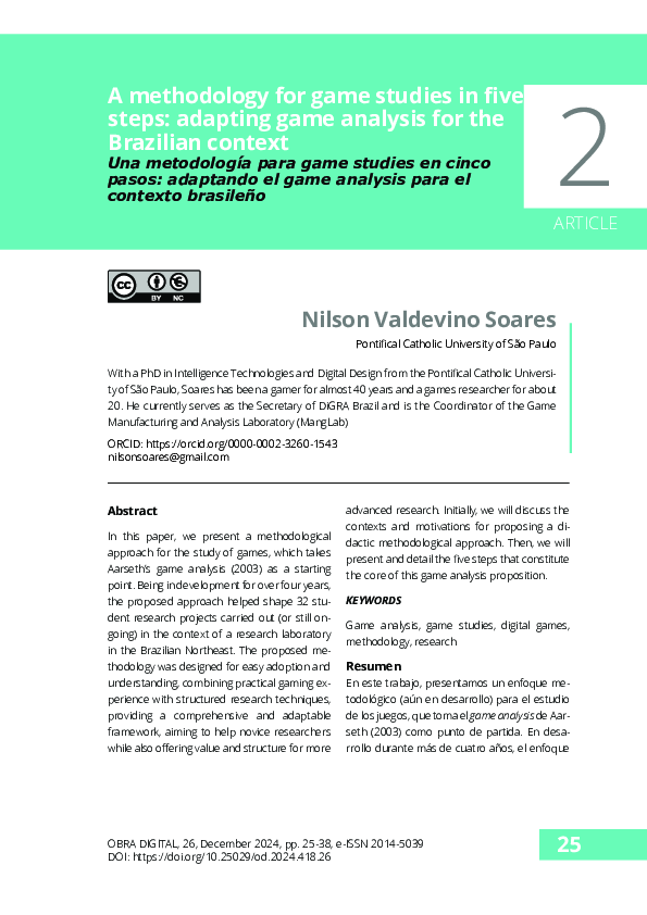 (PDF) A methodology for game studies in five steps: adapting game ...