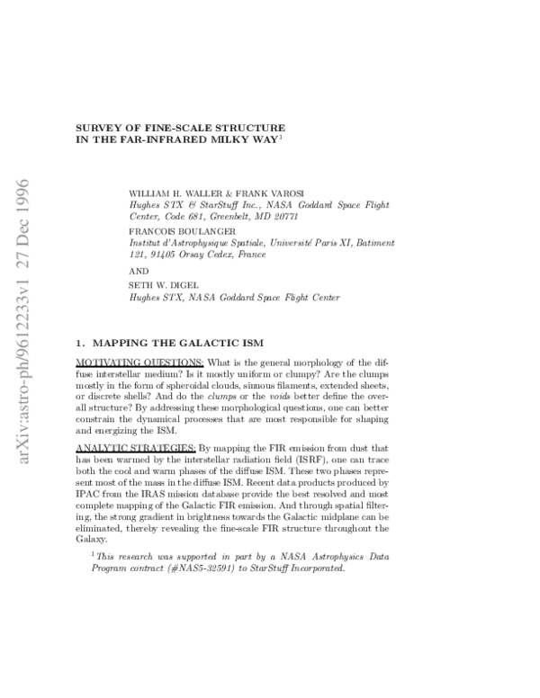 (PDF) Survey of Fine-Scale Structure in the Far-Infrared Milky Way ...