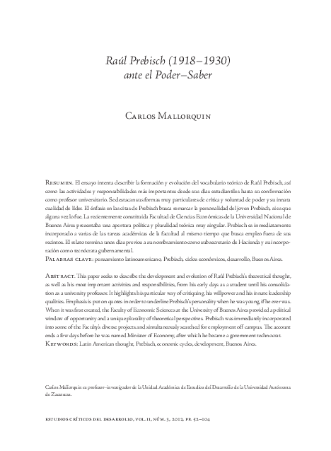 (PDF) Raúl Prebisch (1918-1930) ante el Poder-Saber