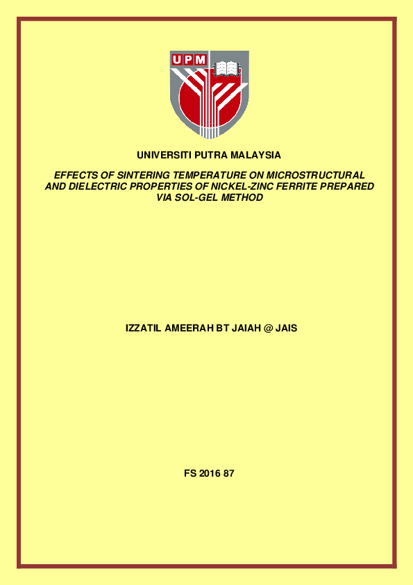 (PDF) Effects of sintering temperature on microstructural and ...