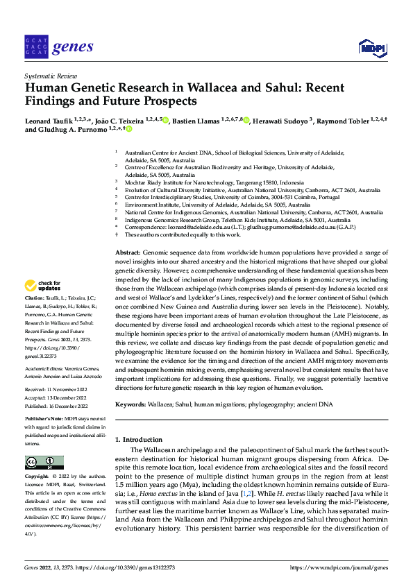 (PDF) Human Genetic Research in Wallacea and Sahul: Recent Findings and Future Prospects