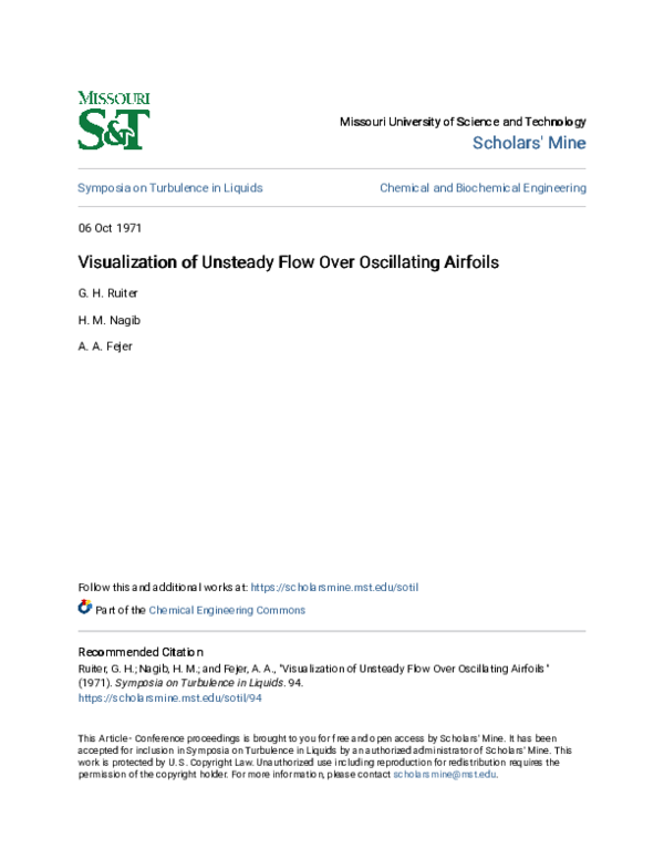 (PDF) Visualization of Unsteady Flow over Oscillating Airfoils