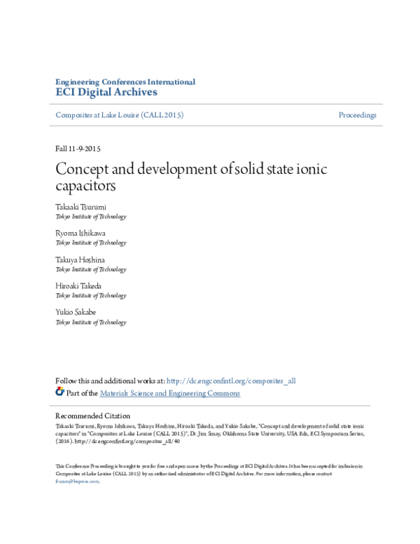 (PDF) Concept and development of solid state ionic capacitors