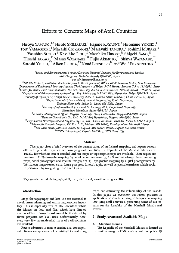 (PDF) Efforts to generate maps of atoll countries