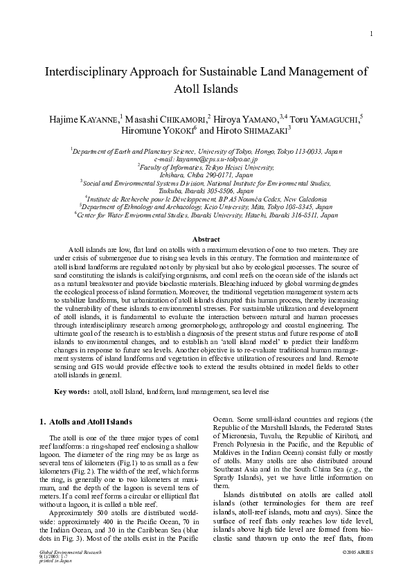 (PDF) Interdisciplinary approach for sustainable land management of ...