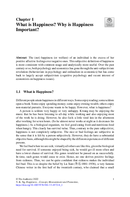 (PDF) What is Happiness? Why is Happiness Important?