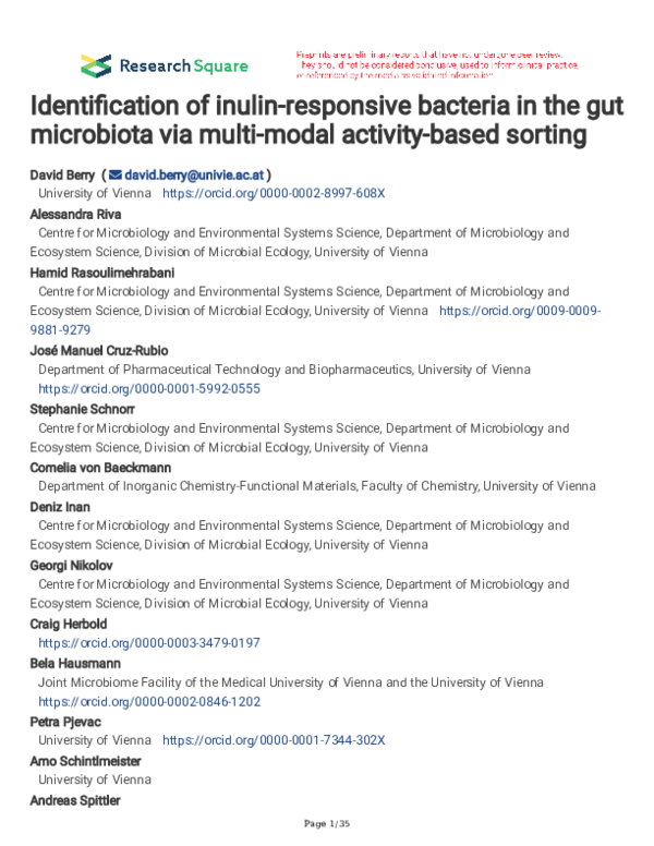 (PDF) Identification of inulin-responsive bacteria in the gut microbiota via multi-modal ...