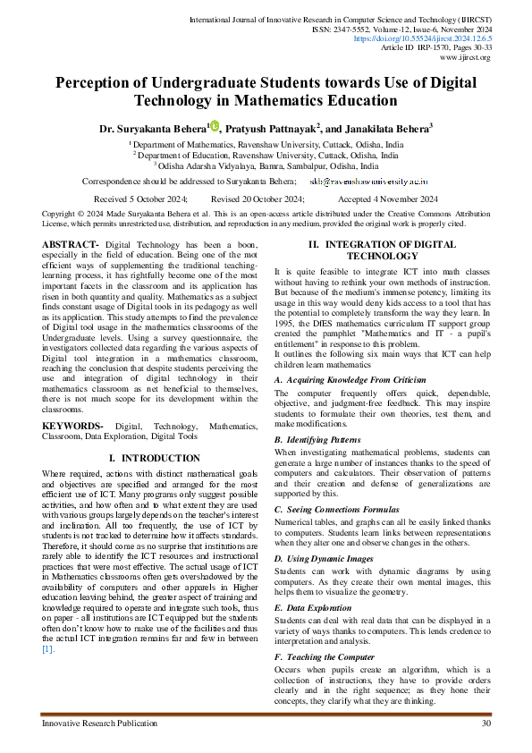 (PDF) Perception of Undergraduate Students towards Use of Digital ...