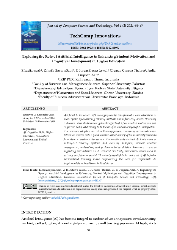 (PDF) Exploring the Role of Artificial Intelligence in Enhancing ...