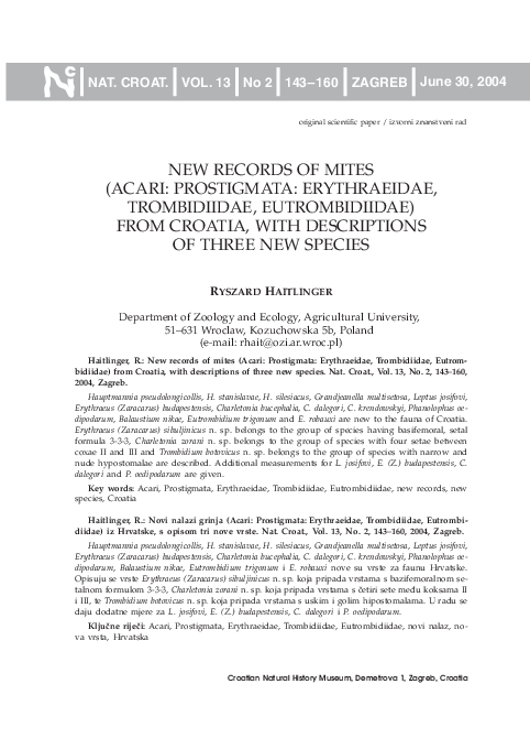 (PDF) New records of mites (Acari: Prostigmata: Erythraeidae ...