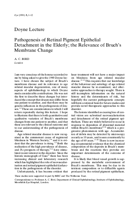 (PDF) Pathogenesis of retinal pigment epithelial detachment in the ...
