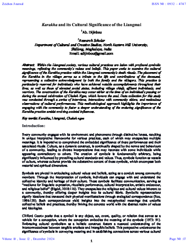 (PDF) Karakha and it's cultural significance of the Liangmai