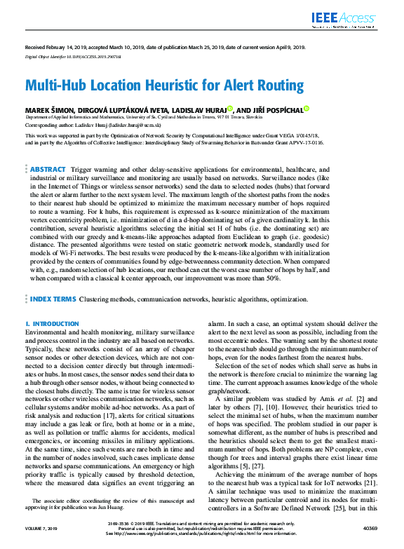 (PDF) Multi-Hub Location Heuristic for Alert Routing