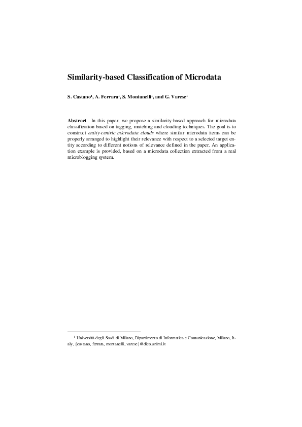 (PDF) Similarity-Based Classification of Microdata