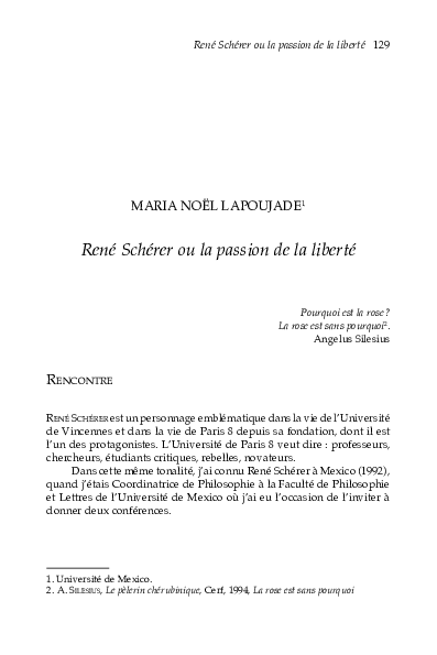 (PDF) René Schérer ou la passion de la liberté