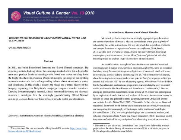 (PDF) Blood in the Shower: A Visual History of Menstruation and Clean ...