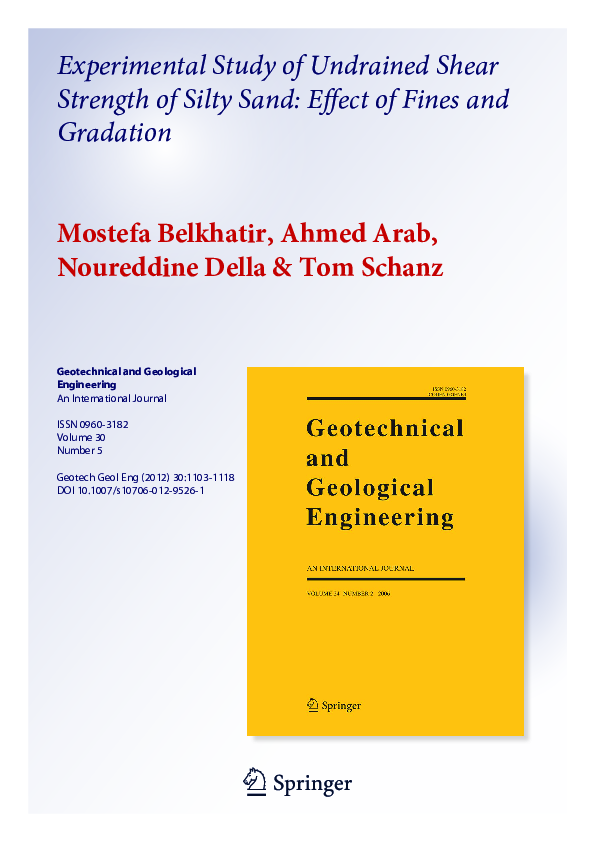 (PDF) Experimental Study of Undrained Shear Strength of Silty Sand ...