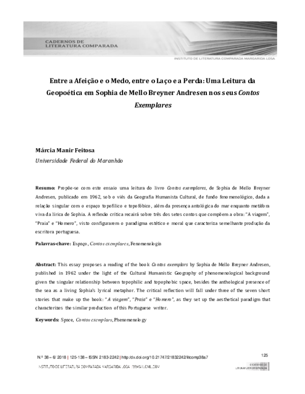 (PDF) Entre a afeição e o medo, entre o laço e a perda: uma leitura da ...