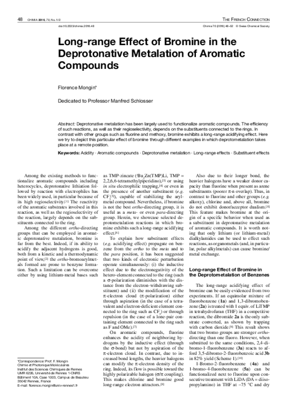 (PDF) Long-range Effect of Bromine in the Deprotonative Metalation of ...