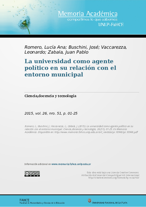 (PDF) La universidad como agente político en su relación con el entorno ...