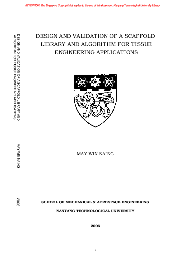 (PDF) Design and validation of a scaffold library and algorithm for tissue engineering applications