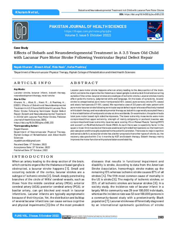 (PDF) Effects of Bobath and Neurodevelopmental Treatment in A 3.5 Years ...