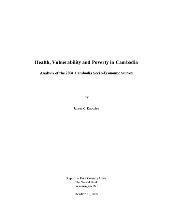 (PDF) Health Vulnerability and Poverty in Cambodia