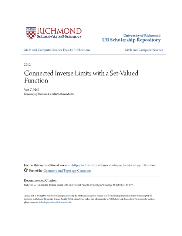 (PDF) Connected Inverse Limits with a Set-Valued Function