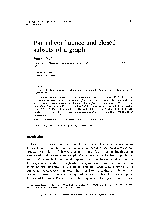 (PDF) Partial confluence and closed subsets of a graph | Van Nall - Academia.edu