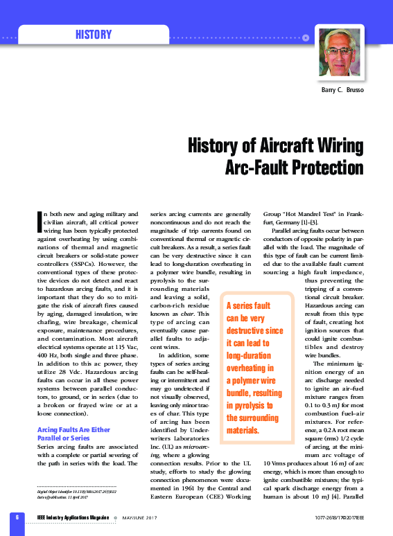 (PDF) History of Aircraft Wiring Arc-Fault Protection [History]