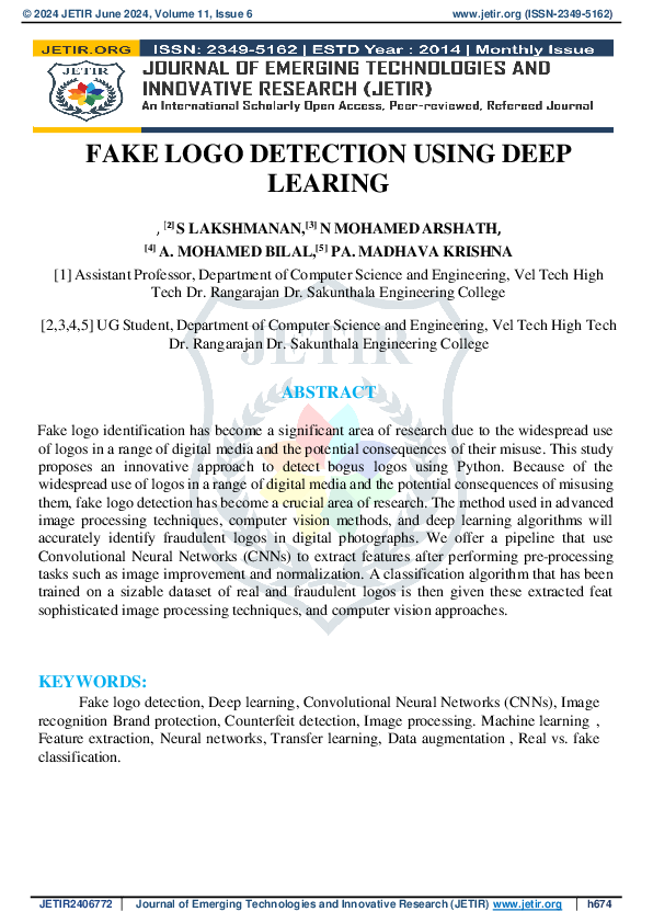 (PDF) Fake Logo detection using Deep Learning
