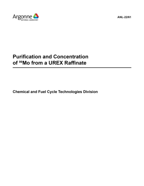 (PDF) Purification and Concentration of 99Mo from a UREX raffinate