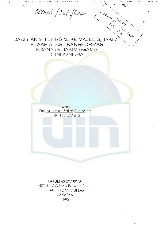 (PDF) Dari hakim tunggal ke majelis hakim: telaah atas transformasi ...